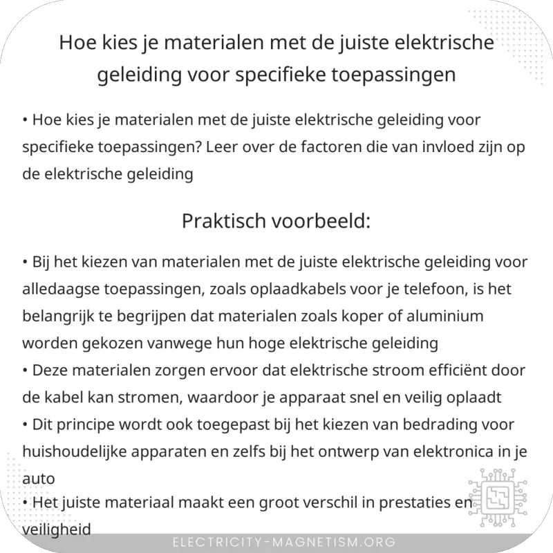 Hoe kies je materialen met de juiste elektrische geleiding voor ...