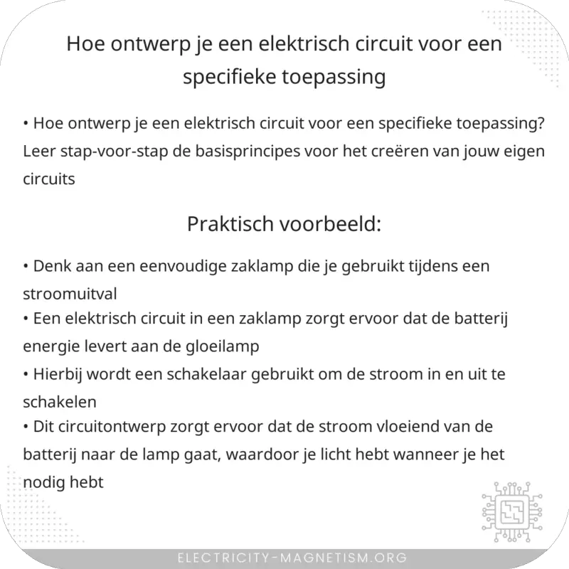 Hoe ontwerp je een elektrisch circuit voor een specifieke toepassing ...