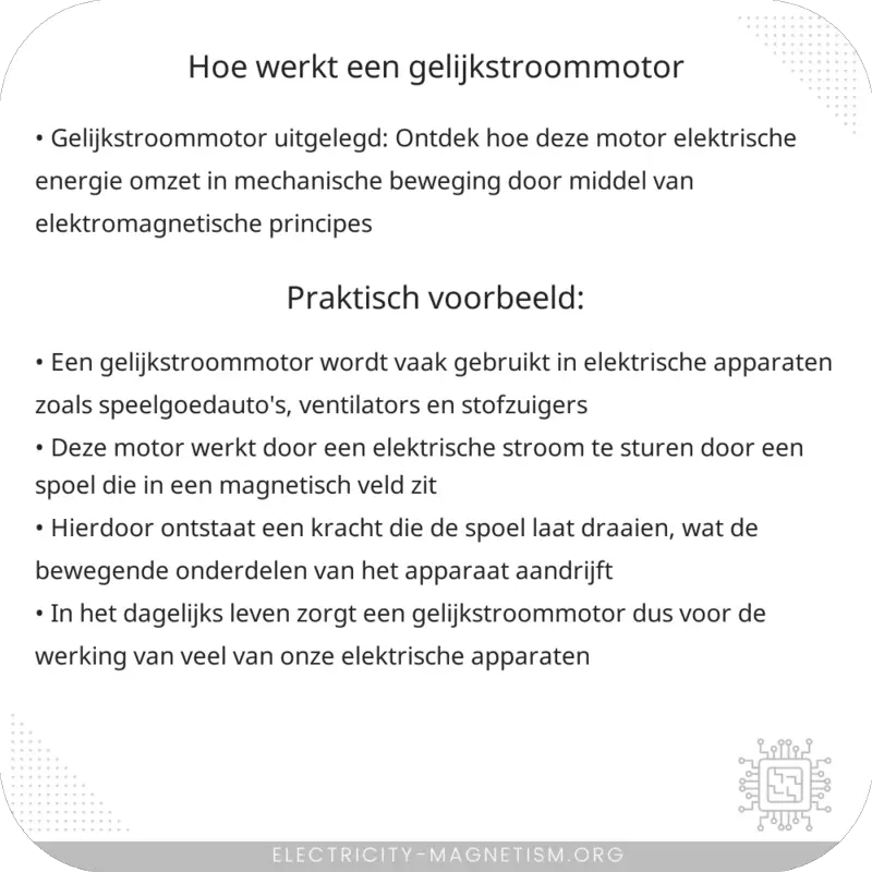Hoe werkt een gelijkstroommotor? – Electricity – Magnetism