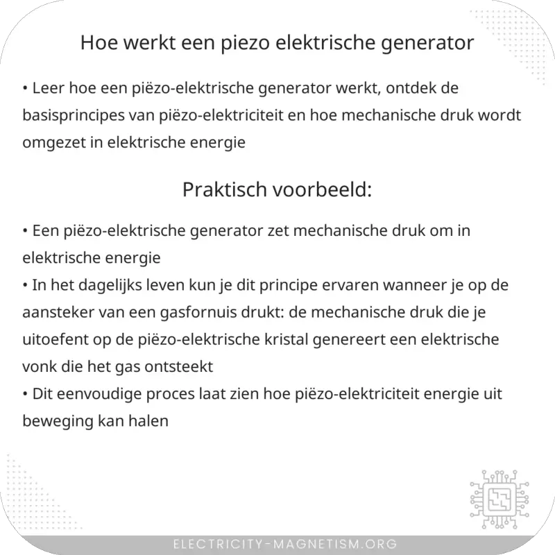 Hoe werkt een piëzo-elektrische generator? – Electricity – Magnetism