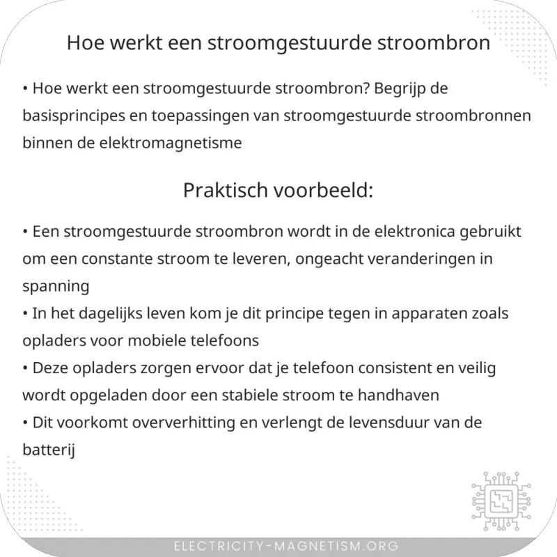 Hoe werkt een stroomgestuurde stroombron? – Electricity – Magnetism