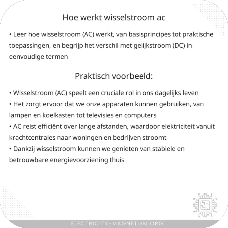 Hoe werkt wisselstroom (AC)? – Electricity – Magnetism