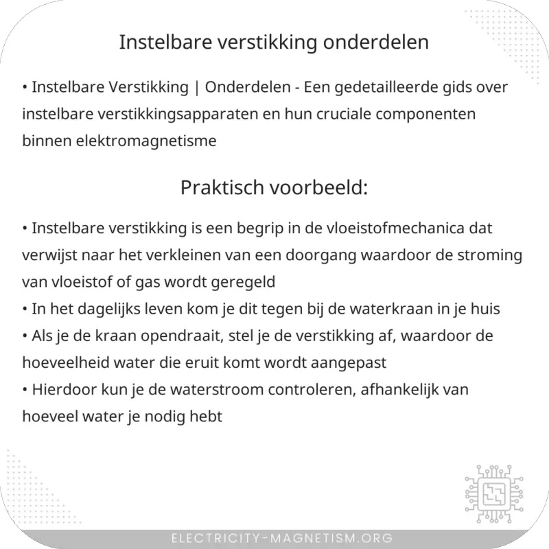 Instelbare Verstikking | Onderdelen – Electricity – Magnetism