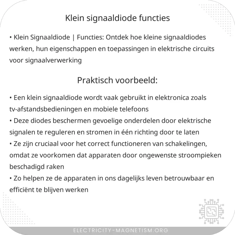 Klein Signaaldiode | Functies – Electricity – Magnetism