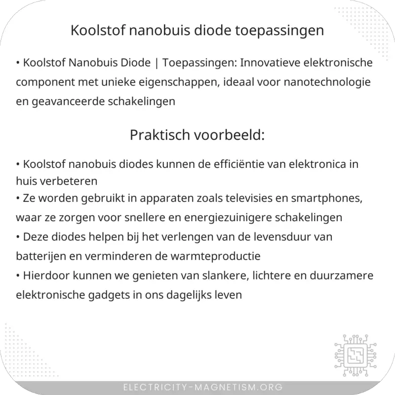 Koolstof Nanobuis Diode | Toepassingen – Electricity – Magnetism