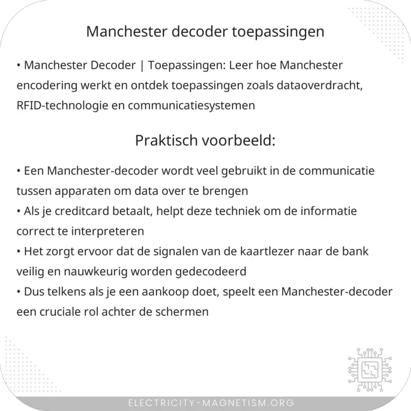 Manchester Decoder Toepassingen Electricity Magnetism