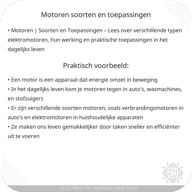 Motoren | Soorten en Toepassingen