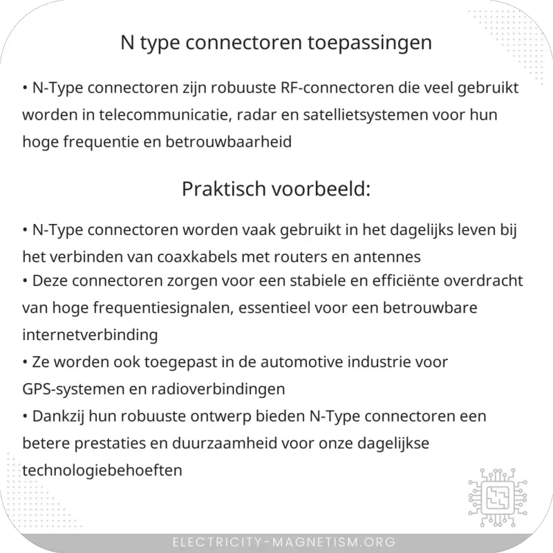 N-Type Connectoren | Toepassingen – Electricity – Magnetism