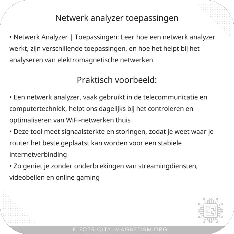 Netwerk Analyzer | Toepassingen – Electricity – Magnetism
