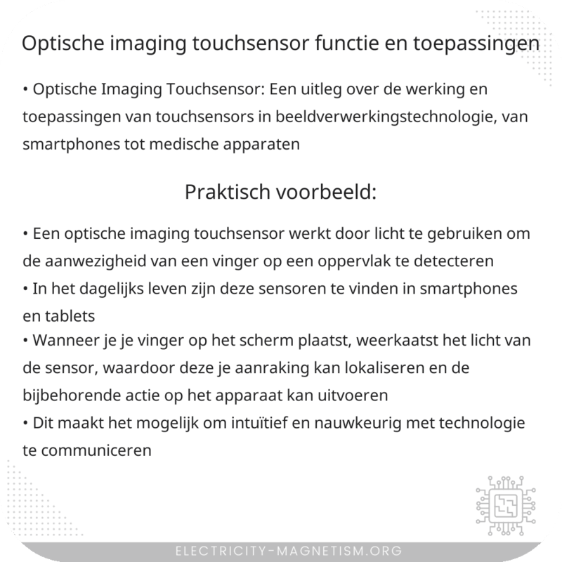 Optische Imaging Touchsensor | Functie en Toepassingen
