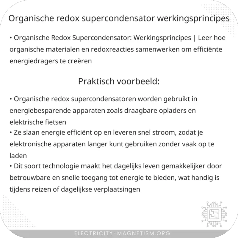 Organische Redox Supercondensator | Werkingsprincipes – Electricity ...