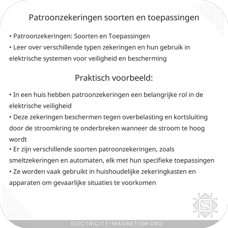 Patroonzekeringen | Soorten en Toepassingen – Electricity – Magnetism