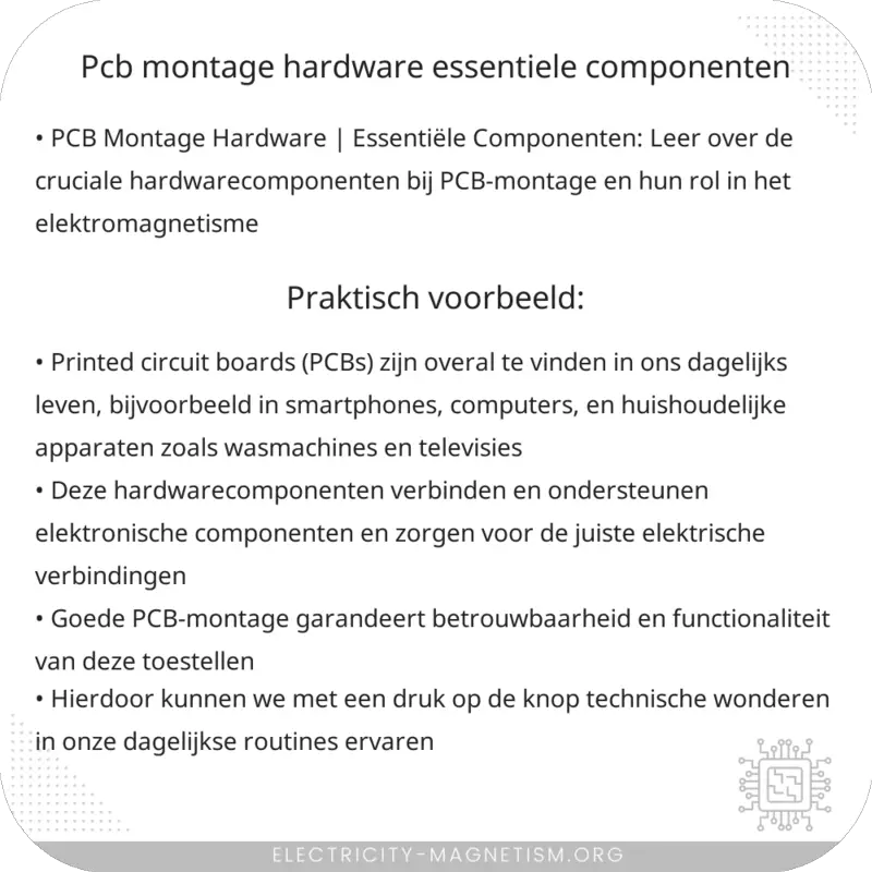 PCB Montage Hardware | Essentiële Componenten
