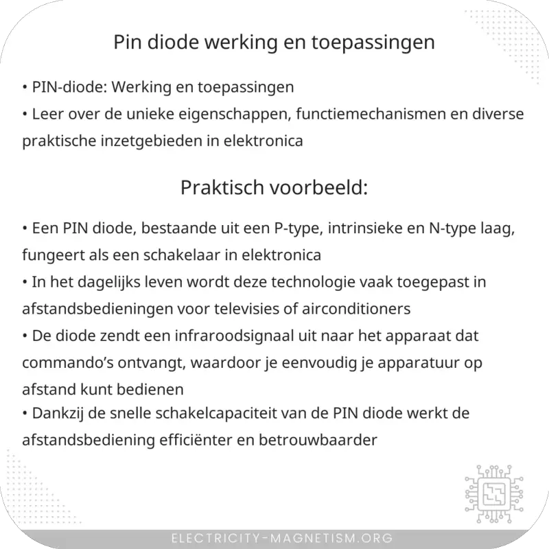 PIN Diode | Werking en Toepassingen – Electricity – Magnetism