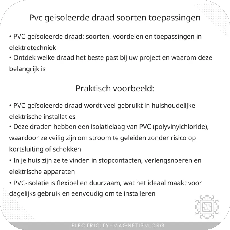 PVC-geïsoleerde draad | Soorten & Toepassingen – Electricity – Magnetism