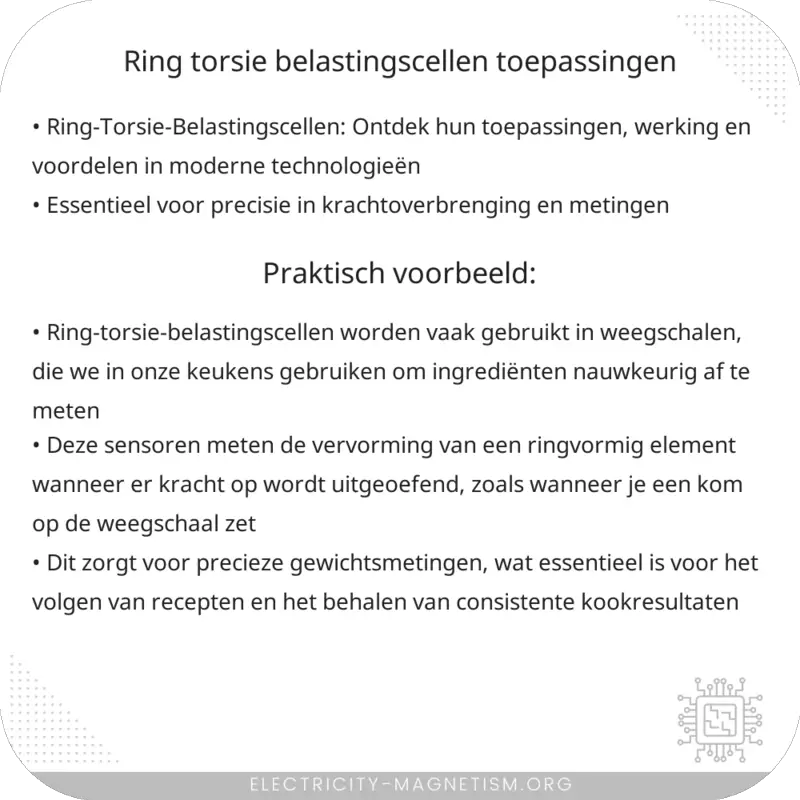 Ring-Torsie-Belastingscellen | Toepassingen
