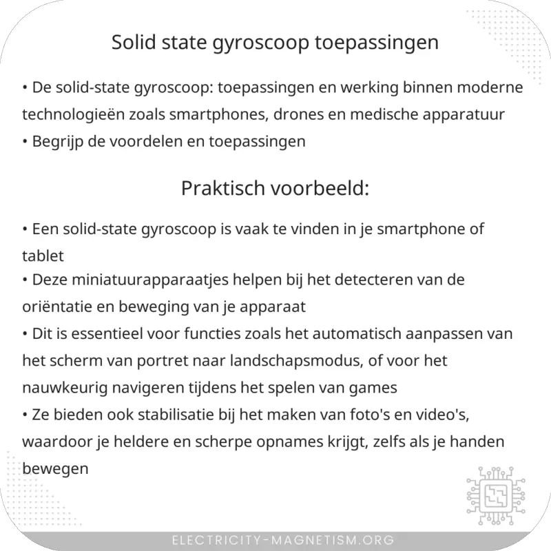 Solid-state gyroscoop | Toepassingen – Electricity – Magnetism