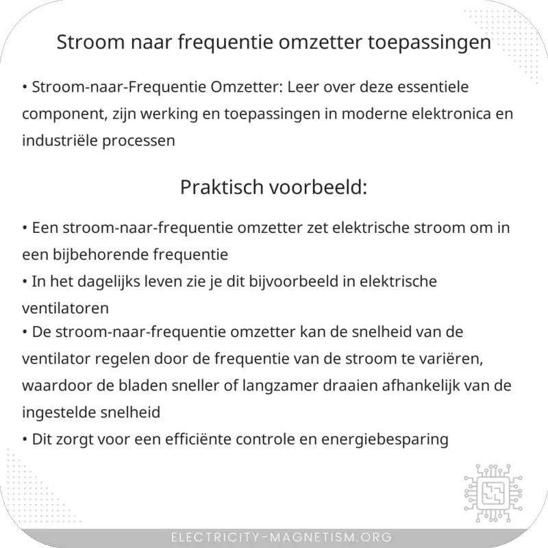 Stroom-naar-Frequentie Omzetter | Toepassingen