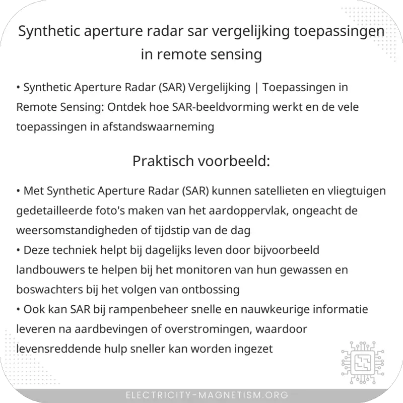 Synthetic Aperture Radar (SAR) Vergelijking | Toepassingen in Remote ...
