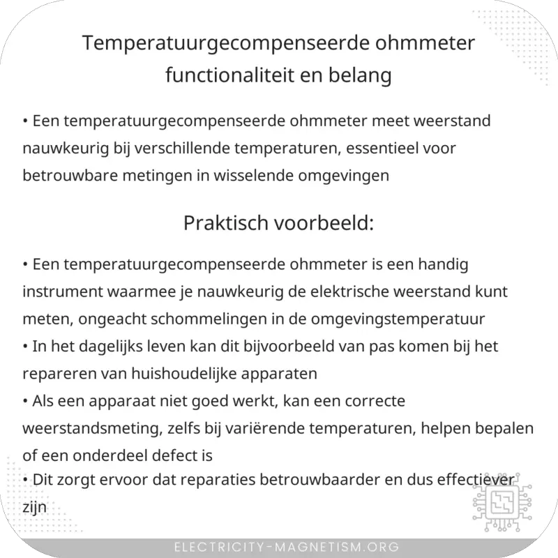 Temperatuurgecompenseerde Ohmmeter | Functionaliteit en Belang ...