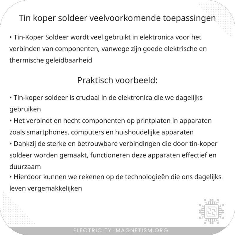 Tin-Koper Soldeer | Veelvoorkomende Toepassingen