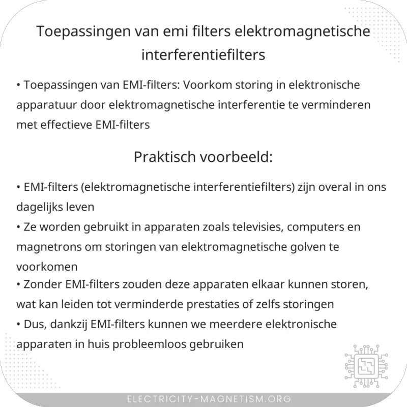 Toepassingen van EMI-filters (elektromagnetische interferentiefilters)