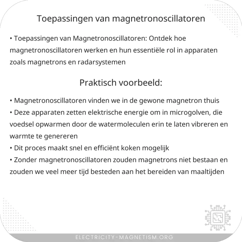 Toepassingen van Magnetronoscillatoren