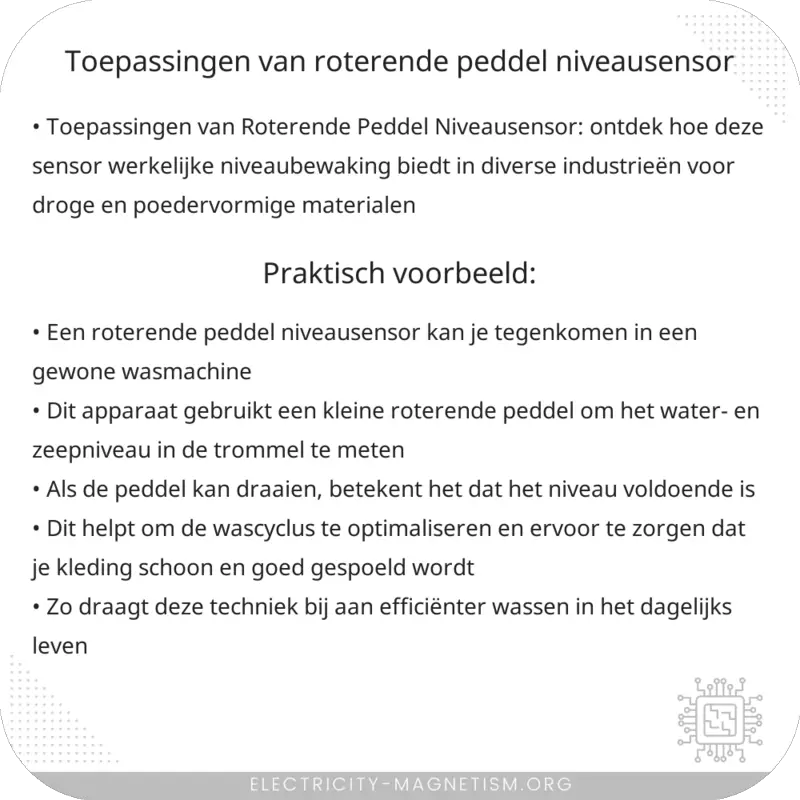 Toepassingen van Roterende Peddel Niveausensor – Electricity – Magnetism