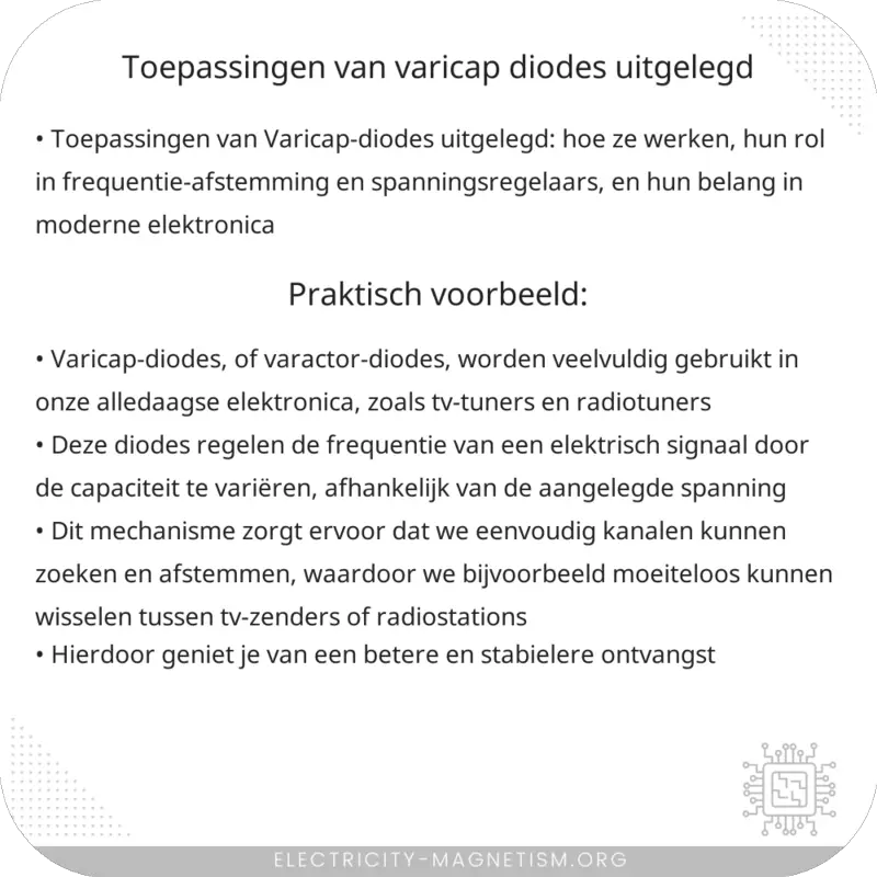 Toepassingen van Varicap-diodes uitgelegd – Electricity – Magnetism