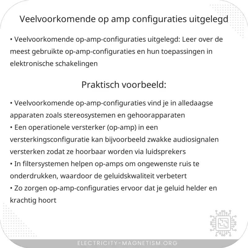 Veelvoorkomende op-amp-configuraties uitgelegd – Electricity – Magnetism