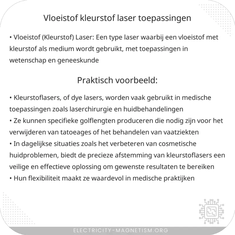 Vloeistof (Kleurstof) Laser | Toepassingen