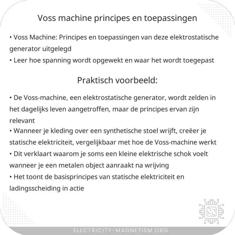 Voss Machine | Principes en Toepassingen