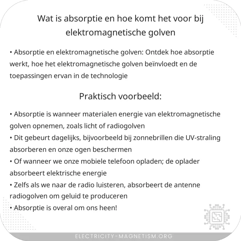 Wat is absorptie en hoe komt het voor bij elektromagnetische golven ...