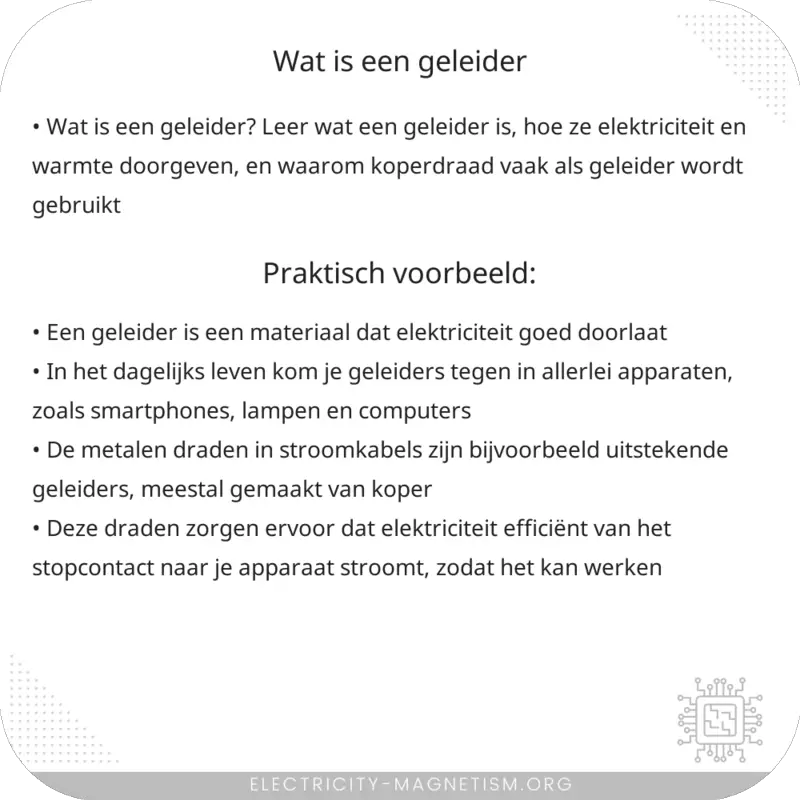 Hoe stroomt een elektrische stroom door een geleider?