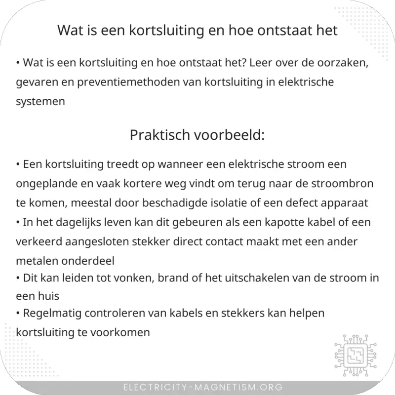 Wat is een kortsluiting en hoe ontstaat het? – Electricity – Magnetism