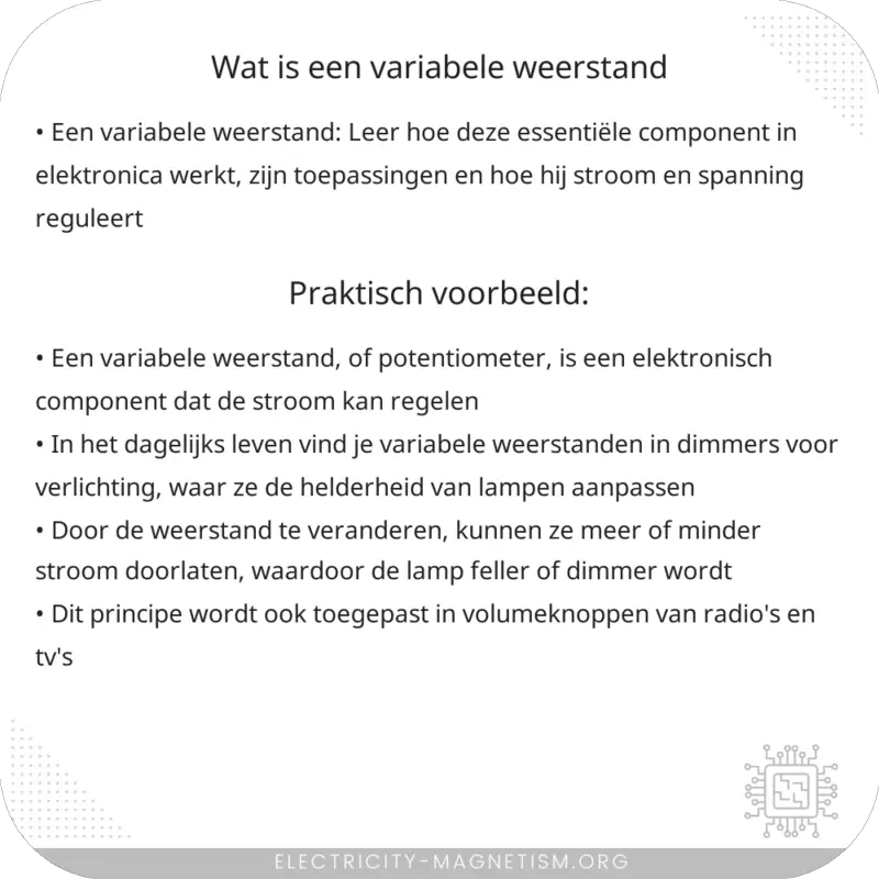 Wat is een variabele weerstand? – Electricity – Magnetism