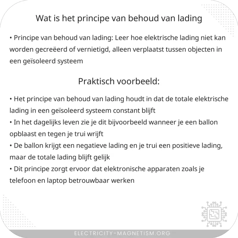 Wat is het principe van behoud van lading? – Electricity – Magnetism