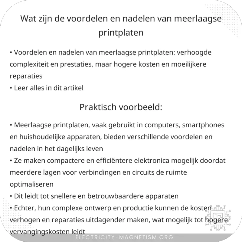 Wat zijn de voordelen en nadelen van meerlaagse printplaten?