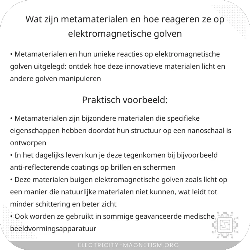 Wat zijn metamaterialen en hoe reageren ze op elektromagnetische golven ...