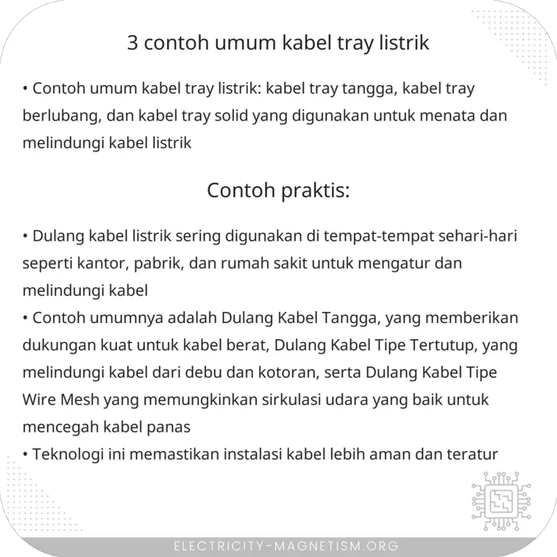 3 Contoh Umum Kabel Tray Listrik – Electricity – Magnetism