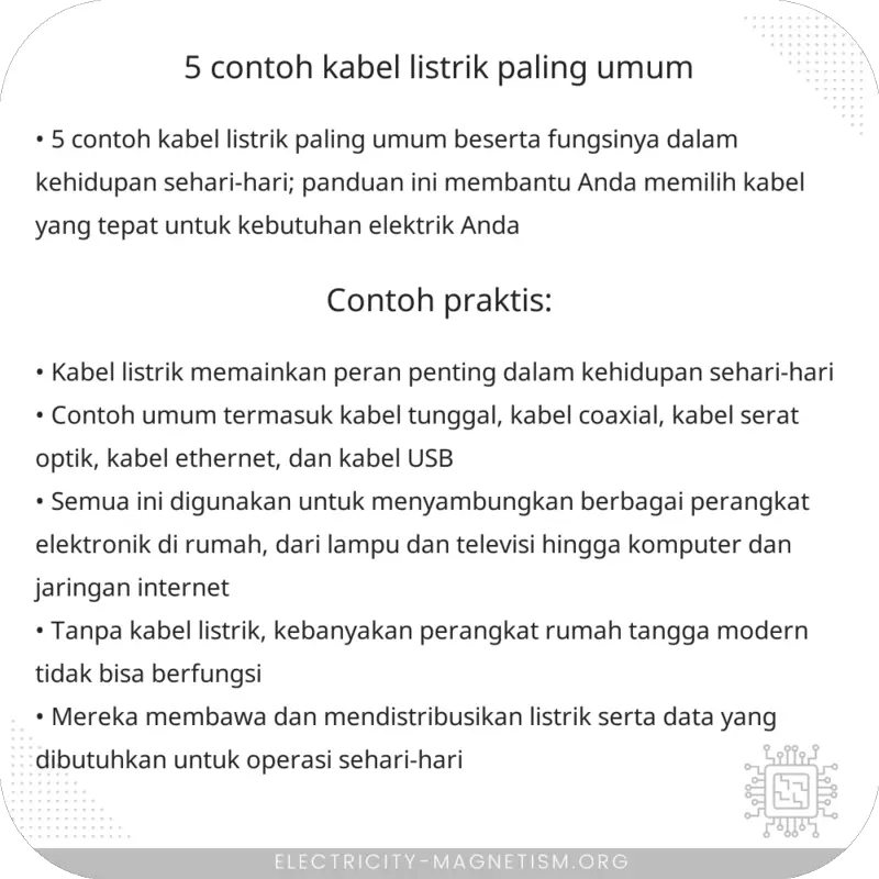 5 Contoh Kabel Listrik Paling Umum – Electricity – Magnetism