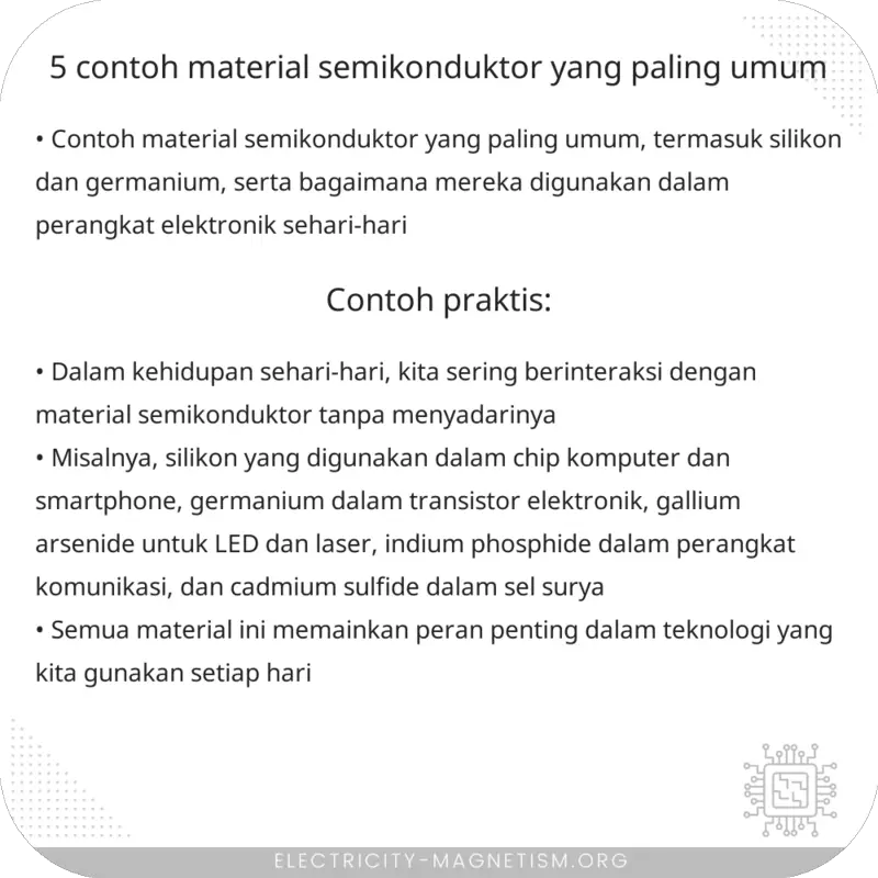5 Contoh Material Semikonduktor yang Paling Umum – Electricity – Magnetism