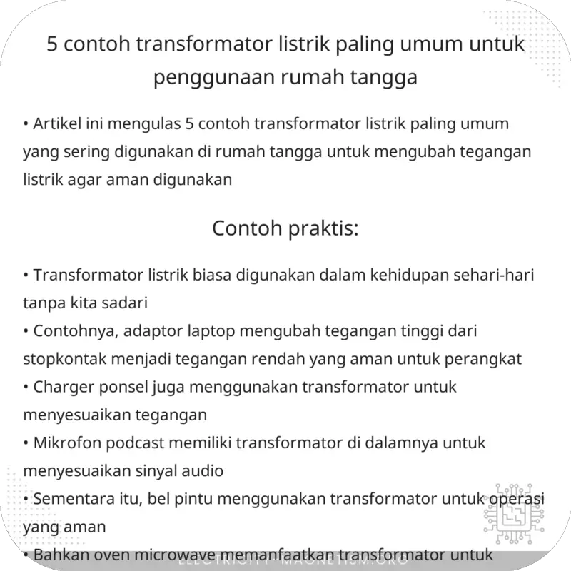 5 Contoh Transformator Listrik Paling Umum untuk Penggunaan Rumah ...