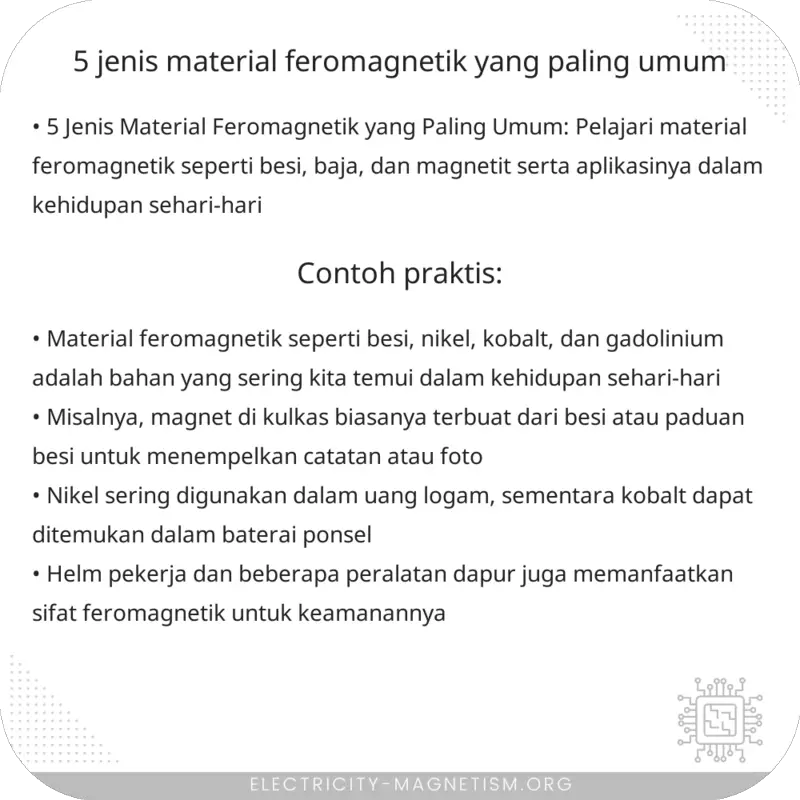 5 Jenis Material Feromagnetik yang Paling Umum – Electricity – Magnetism