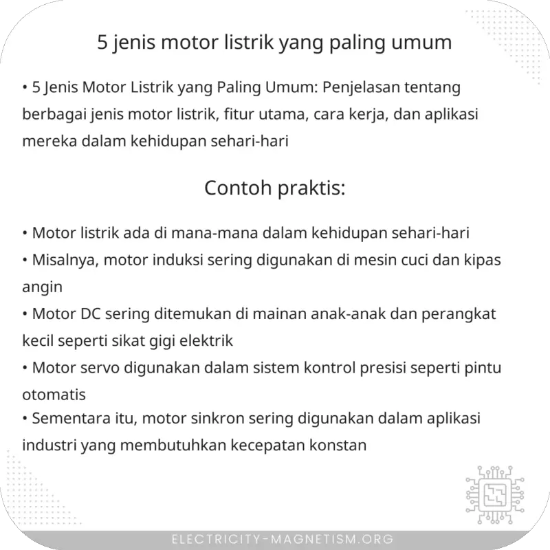 5 Jenis Motor Listrik yang Paling Umum – Electricity – Magnetism