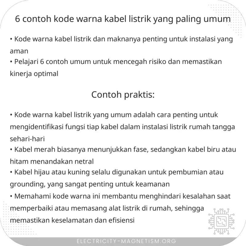 6 Jenis Kode Warna Kabel Listrik yang Paling Umum