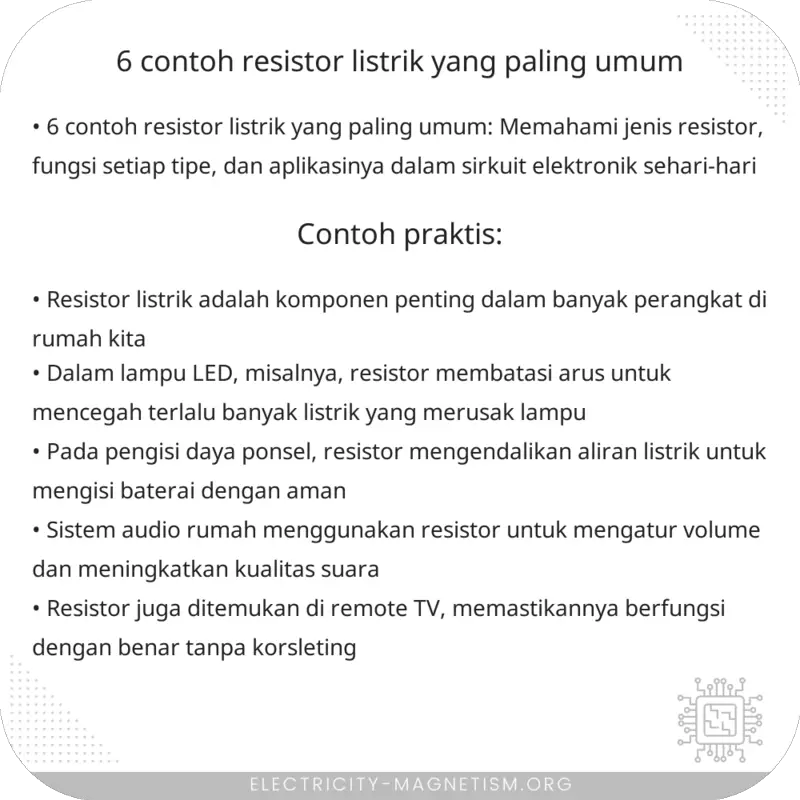 6 Contoh Resistor Listrik yang Paling Umum – Electricity – Magnetism