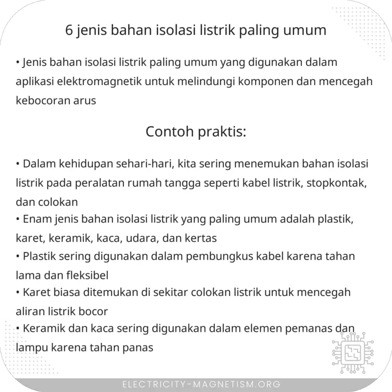 6 Jenis Bahan Isolasi Listrik Paling Umum