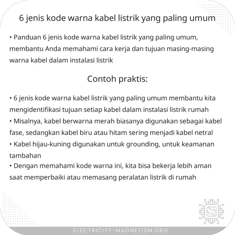 6 Jenis Kode Warna Kabel Listrik yang Paling Umum – Electricity – Magnetism