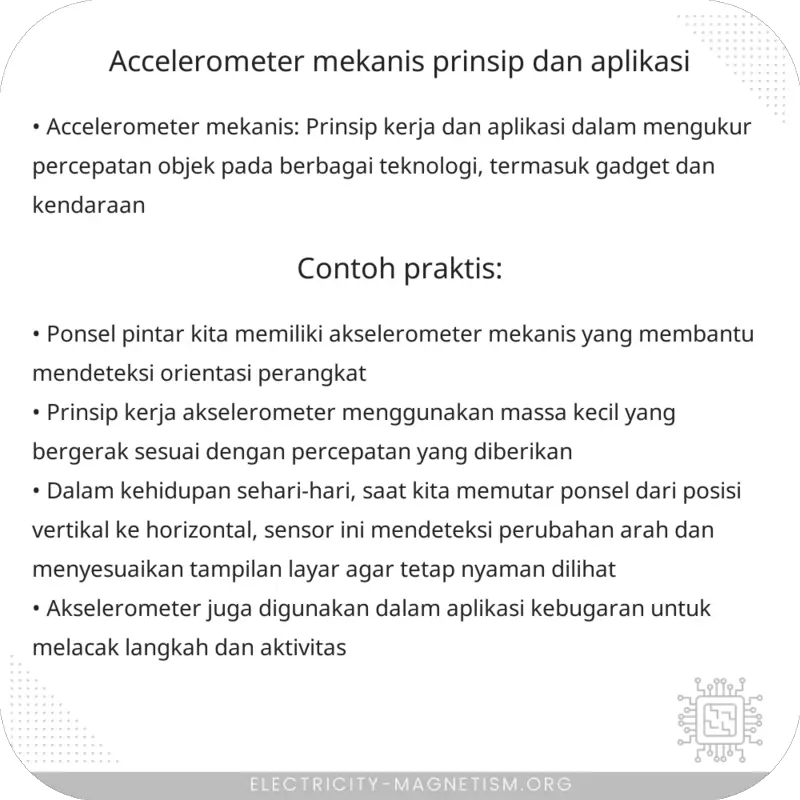 Accelerometer Mekanis | Prinsip dan Aplikasi